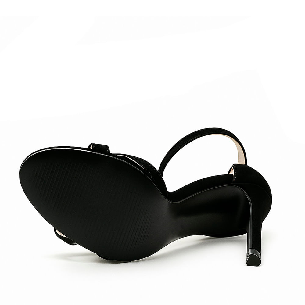 Sandália Royalz Nobuck Susan Salto Alto Fino Preta - Royalz - Royalz